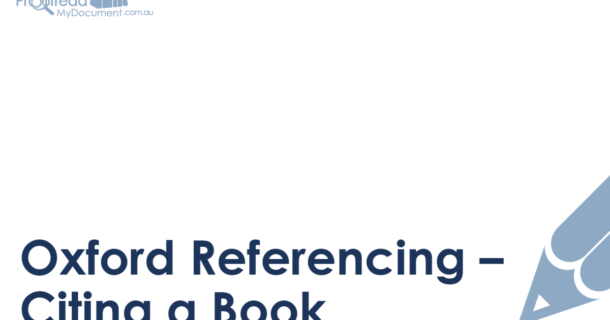 Oxford Referencing – Citing a Book | Proofed's Writing Tips