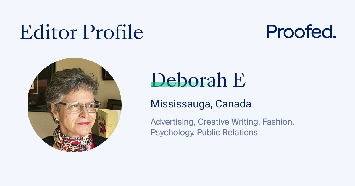 Deborah E | Our Editors | Proofed