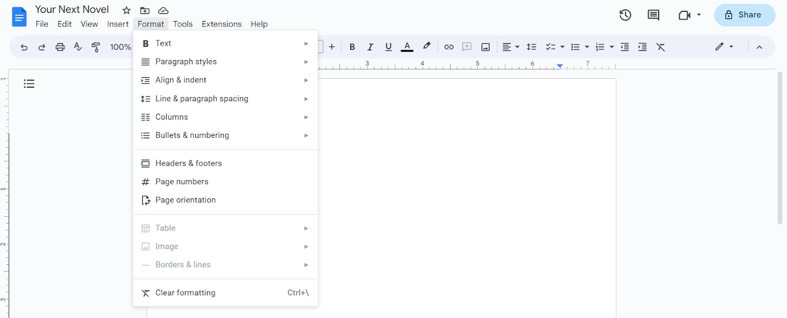 The Complete Guide to Writing a Novel in Google Docs | Proofed's ...